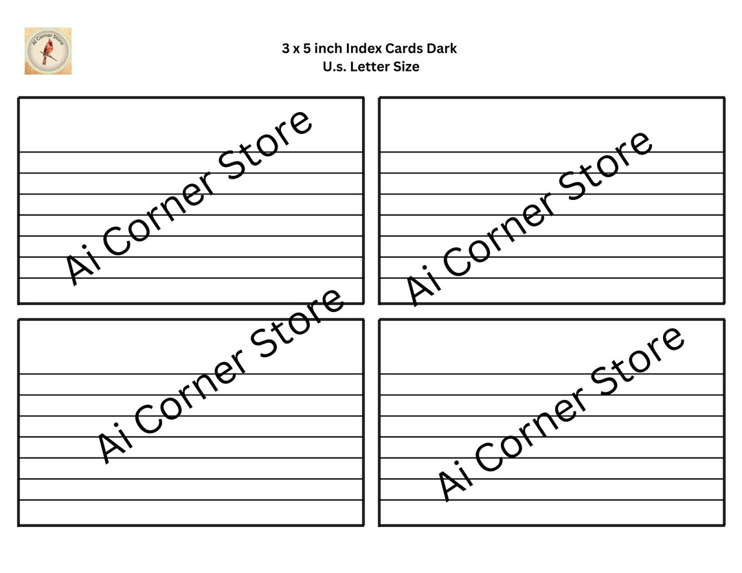 Index Cards A4 and U.S. Letter, Standard Size 3 X 5 Inch, Dark & Light ...