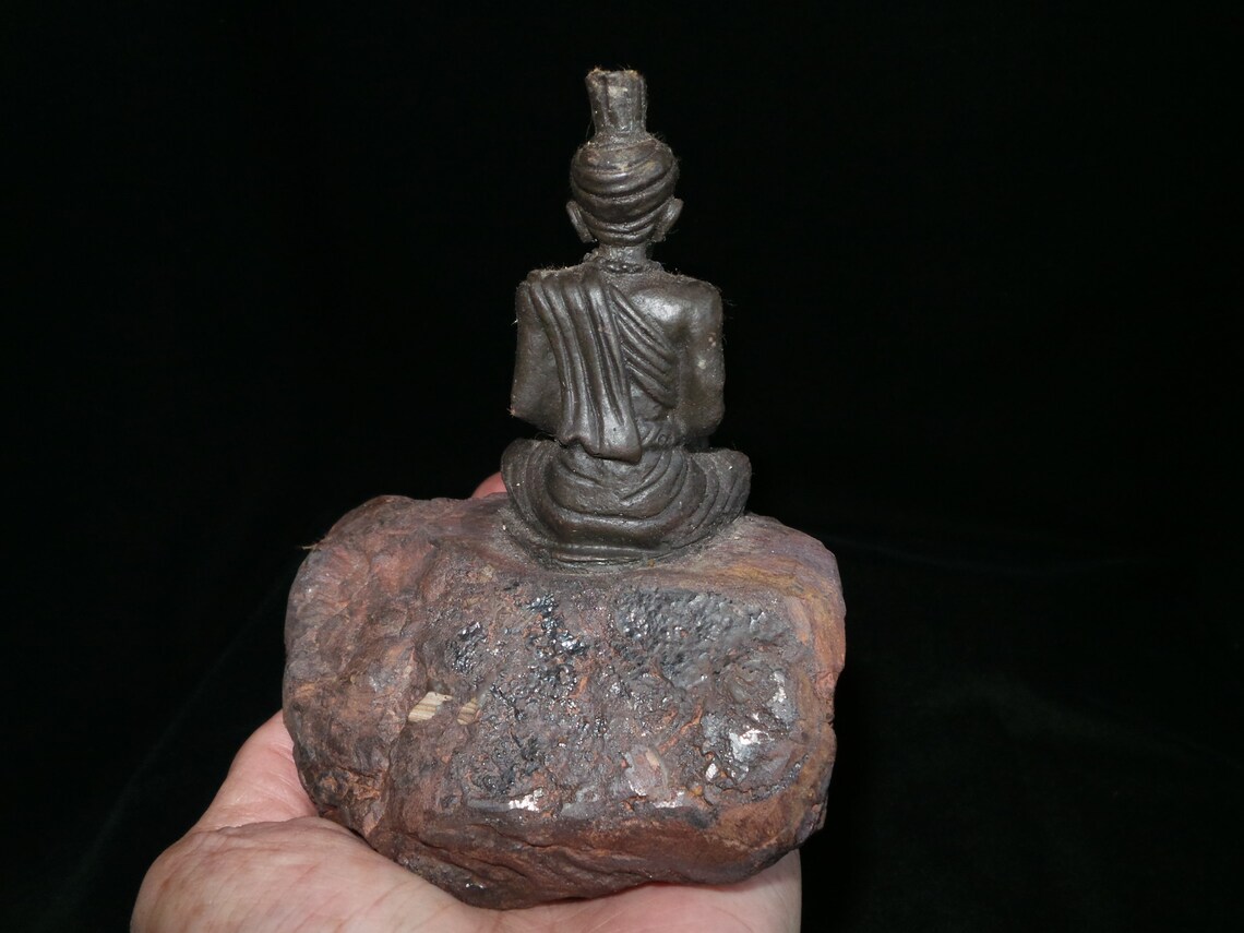 Old Thai Khmer Ceramic Shaman Rishi Sitting On Sacred Leklai | Etsy