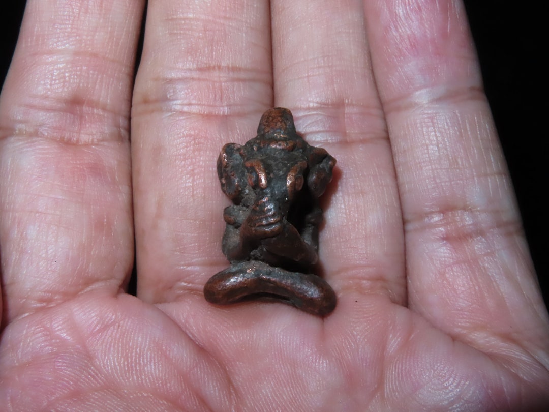 Thai Khmer Copper Seated Lord Ganesha Miniature Amulet Statue (r6) - Etsy