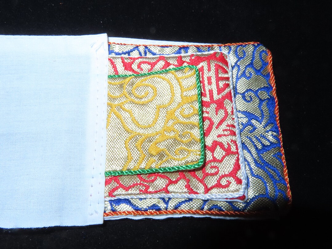 Nepal Tibet Buddhist Mantras Book Embroidery Lebel Bookmark Cloth c4 ...