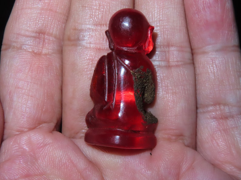 Thai Buddhist Red Naga Eye Gem Monk Holding Alms Bowl - Etsy