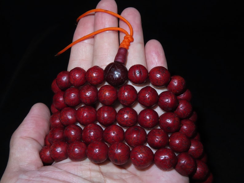 Nepal Tibet Buddhist 108 Round Shaped Phoenix Eyed Bodhi Mala Prayer ...