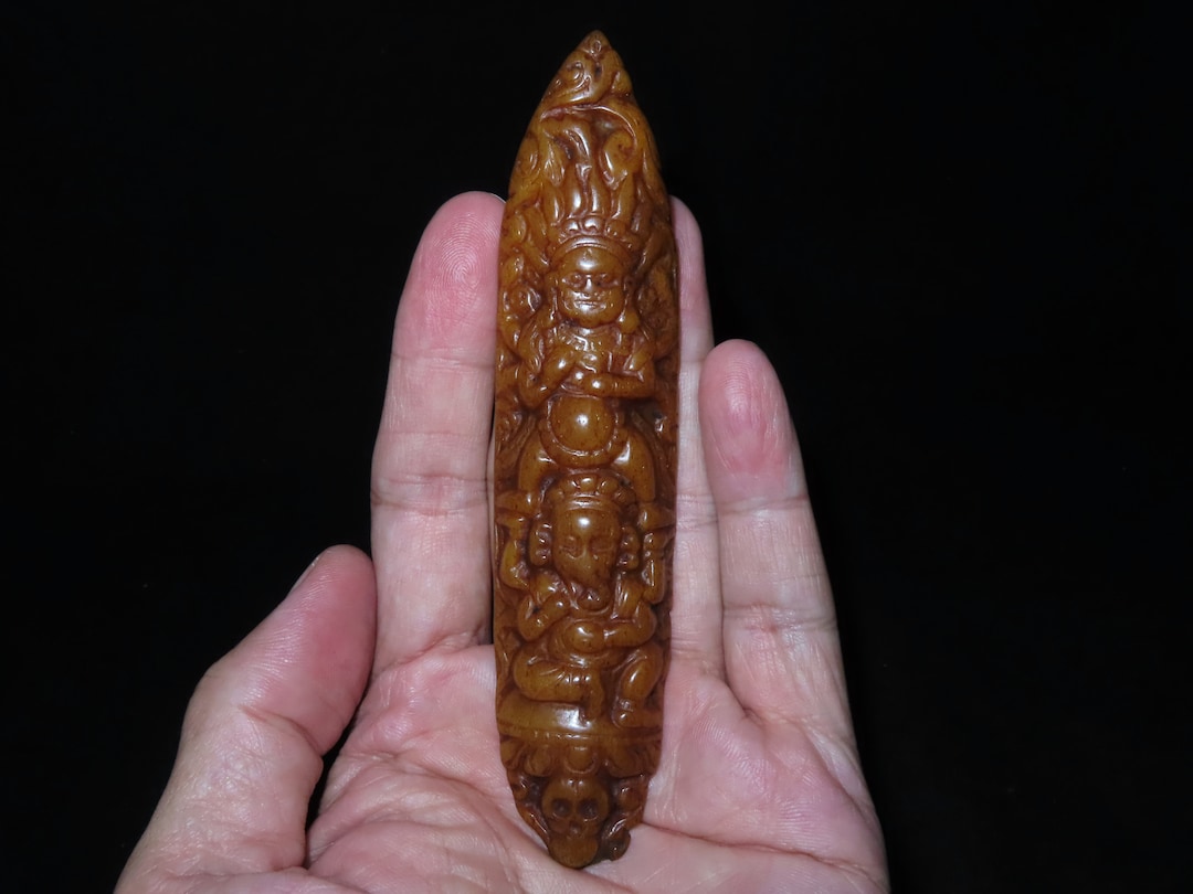 Nepal Tibet Buddhist Carved Yak Bone Mahakhala & Ganesha Bone Kasaya ...