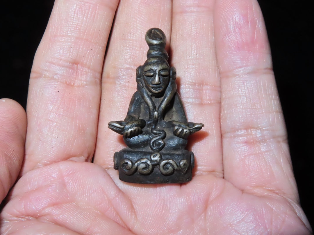 Thai Buddhist Bronze Seated Hermit Pho Phu Lersi Miniature Amulet ...