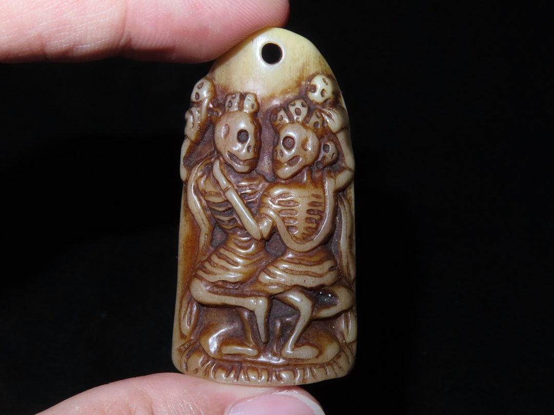 Nepal Tibet Buddhist Yak Bone Twins Dancing Citipati Skeleton - Etsy