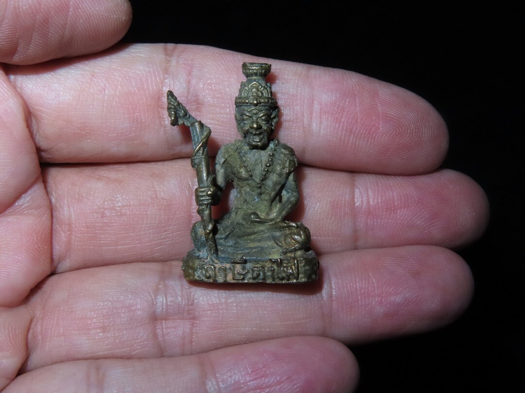 Thai Bronze Buddhist Seated Hermit Pho Phu Lersi Miniature Amulet ...