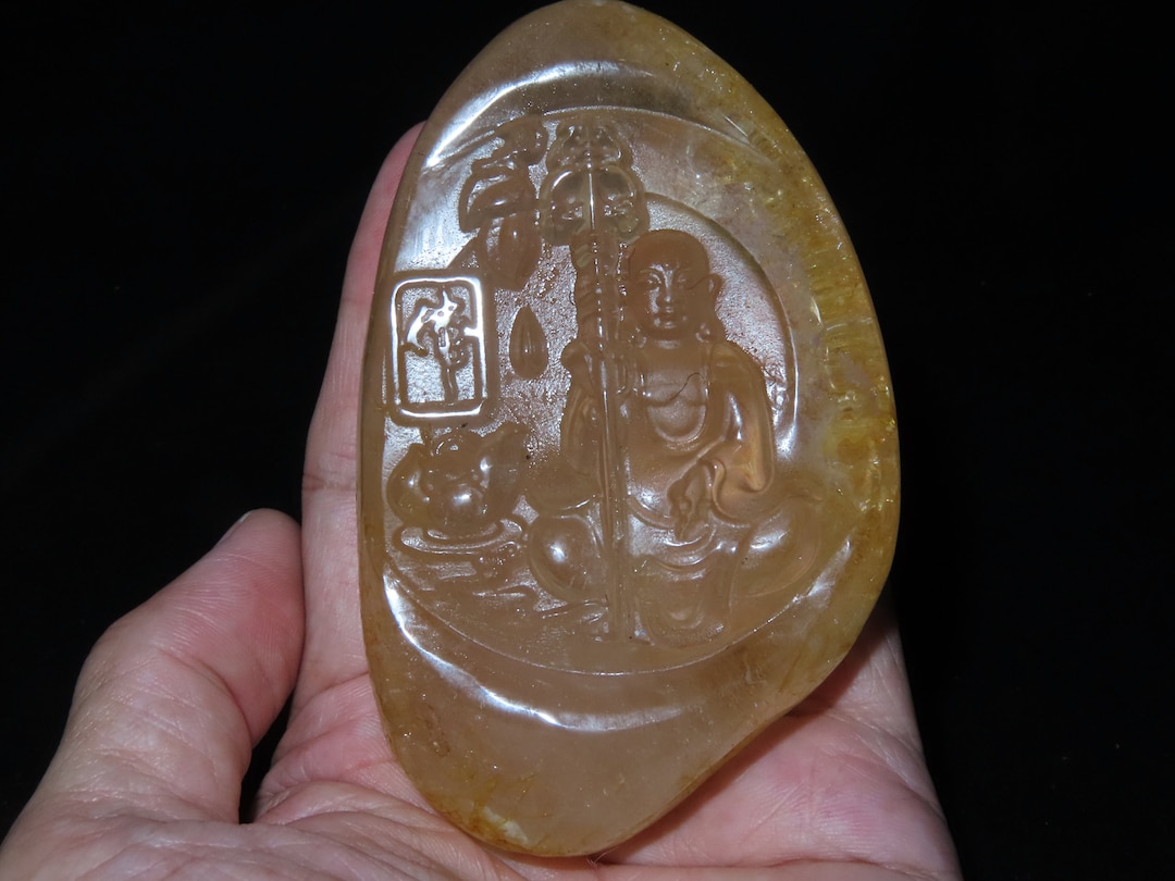 Nepal Tibet Carved Dizang Ksitigarbha Himalayan Raw Rough Crystal ...