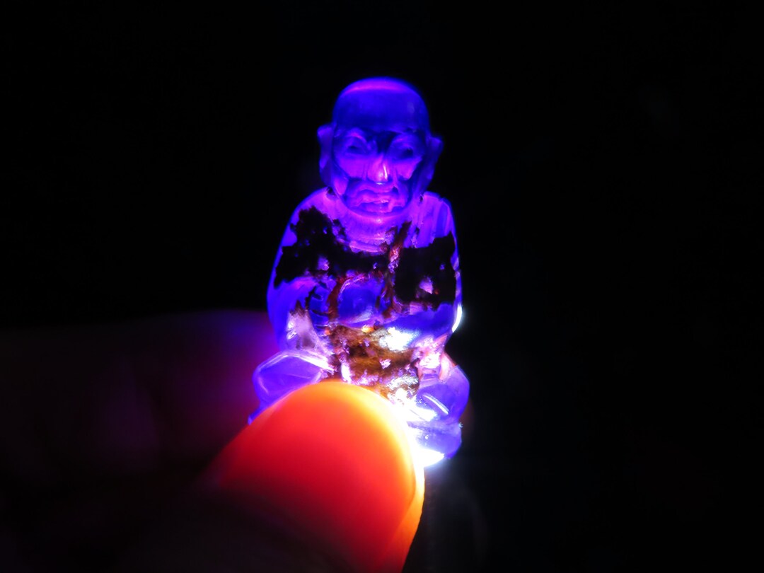 Thai Buddhist Purple Naga Eye Gem Golden Guru Monk Ajarn Toh Miniature ...