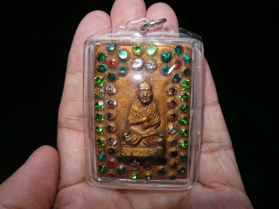 Thai Sacred Powder Gold Lacquer Naga Gem Guru Monk Amulet Pendant (a5 ...