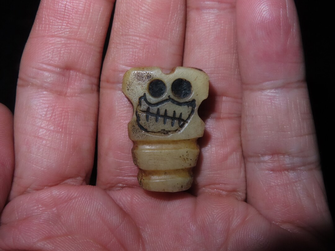 Nepal Tibet Buddhist Citipati Skull Head Kapala Yak Bone Mala Prayer ...