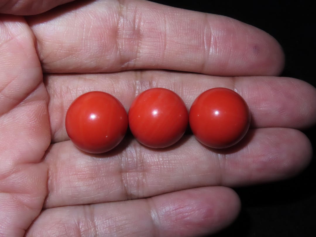 3x Nepal Tibet Buddhist Round Shaped Bamboo Coral Powder Compressed ...