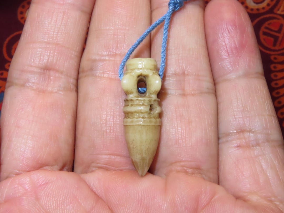Nepal Tibet Buddhist Carved Yak Bone Phurba Talisman Ornament Pendant ...