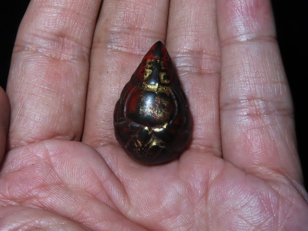 Thai Buddhist Bronze Lacquer Kala Rahu Eating Sun Miniature Amulet ...