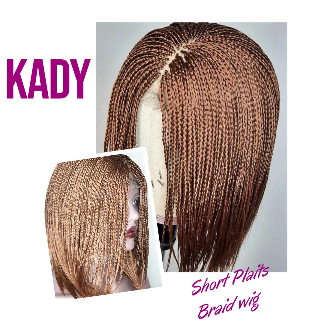 KADY Short Plaits Braided Wig Closure Bob 30 Brown Auburn 10 0130 - Etsy