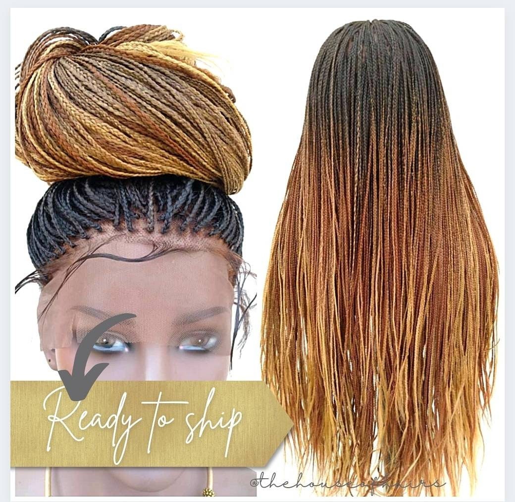 Small Plaits Box Braids Full Lace Box Braids Plaits Wig Black Ombre ...