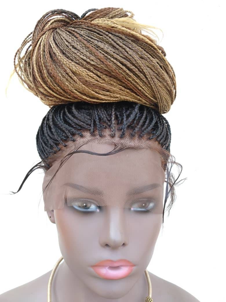 Small Plaits Box Braids Full Lace Box Braids Plaits Wig Black Ombre ...