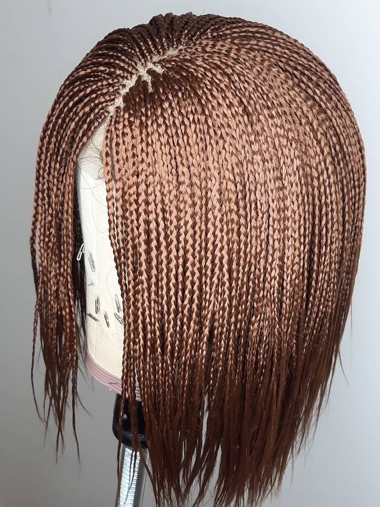 KADY Short Plaits Braided Wig Closure Bob 30 Brown Auburn 10 0130 - Etsy