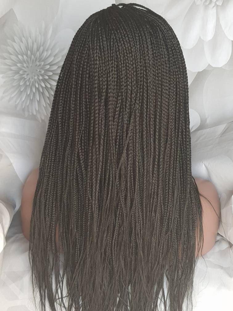Handmade Glueless Micro Braided 360 Lace Wig Micro Plaits colour 1B 14-16