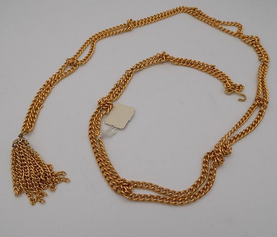 Vintage belt, 80s, Paris Vintage, Gold chain, GALERIE… - Gem