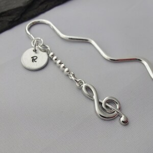 Initial Treble Clef Bookmark Music Bookmark Charm Hand - Etsy UK
