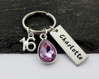 Personalised Age 13th Birthday Girls Gift Necklace With Name and ...