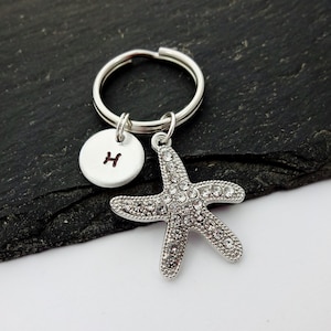 Initial Starfish Keyring, Starfish Gifts, Personalised Gifts, Star Fish ...