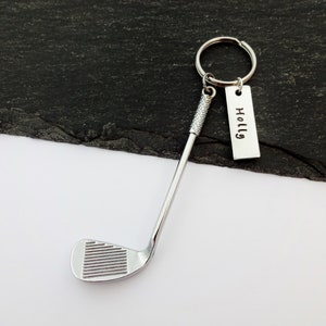 Personalised Golf Keyring, Golfing Gift, Name Keyring, Golf Club Charm ...