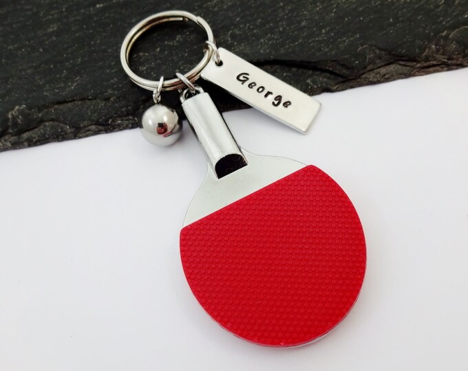 Table Tennis Keychain, Name Keyring, Personalised Sports Gifts, Hand ...