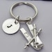 Ski Keyring, Initial Skiing Keyring, Skiing Keyring, Hand Stamped ...