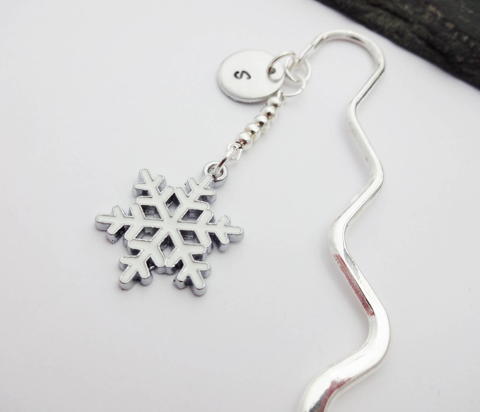 Initial Snowflake Bookmark Christmas Bookmark Charm Hand - Etsy UK