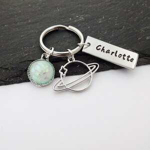 Planet Keyring, Personalised Space Keyring, Space Gift, Name Keychain ...