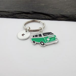 Camper Van Keyring, Initial Camper Van Keyring, Red or Green, Campervan ...