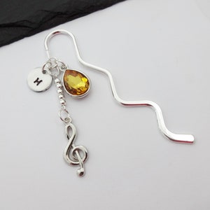 Initial Treble Clef Bookmark Music Bookmark Charm Hand - Etsy UK