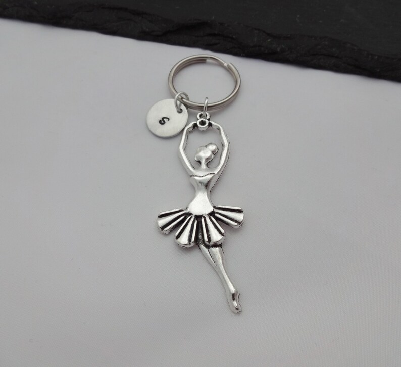 Initial Ballet Keyring, Ballerina Keyring, Ballet Dancer, Hand Stamped ...