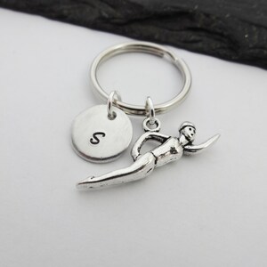 Swimming Keyring, Initial Swimming Keyring, Swimming Keychain, Swimmer ...