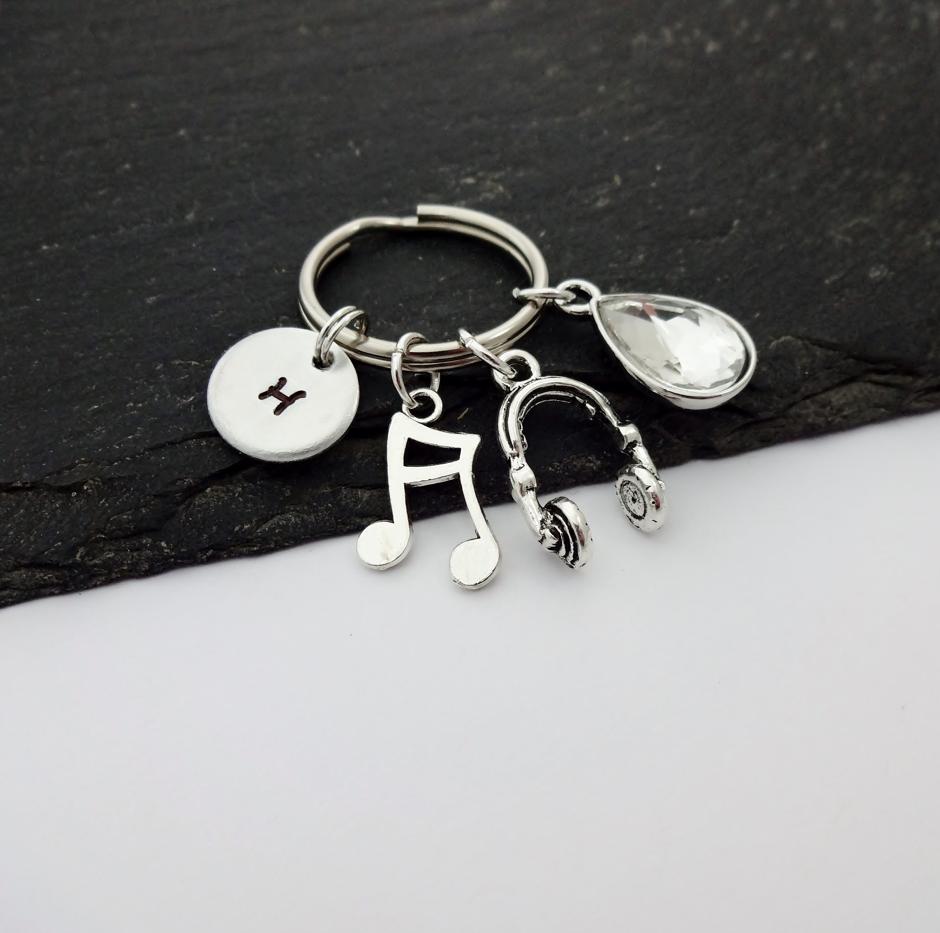 Headphones Keychain Music Keyring Hand Stamped Keyring - Etsy Canada