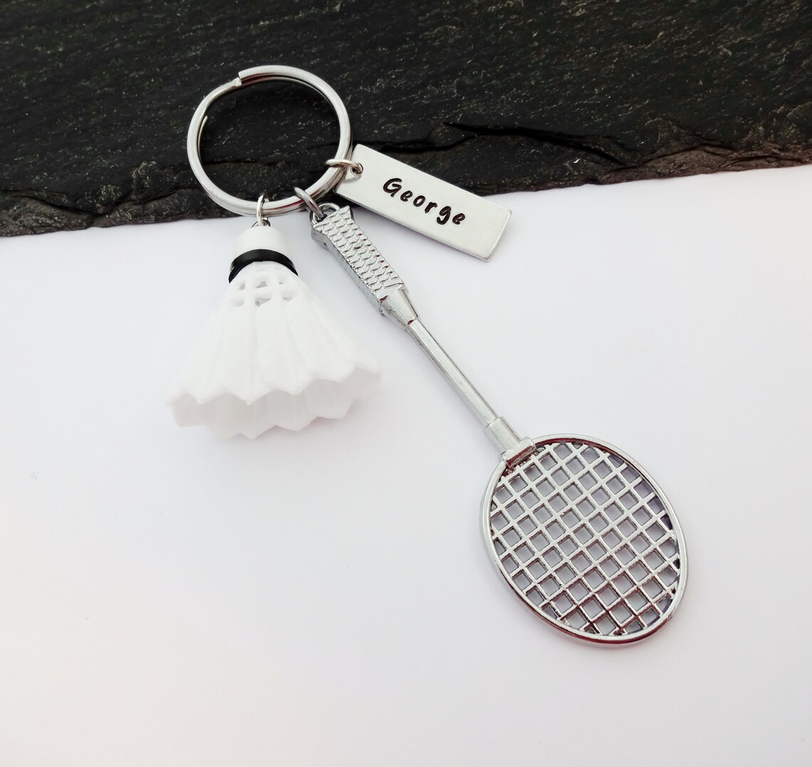 Badminton Keyring, Name Keyring, Badminton Gifts, Racket Sport ...