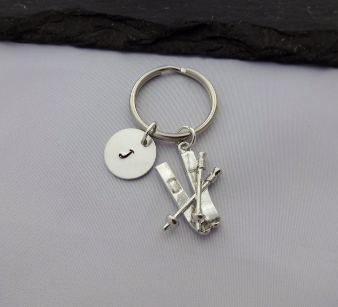 Ski Keyring Initial Skiing Keyring Skiing Keyring Hand | Etsy UK