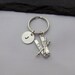 Ski Keyring, Initial Skiing Keyring, Skiing Keyring, Hand Stamped ...