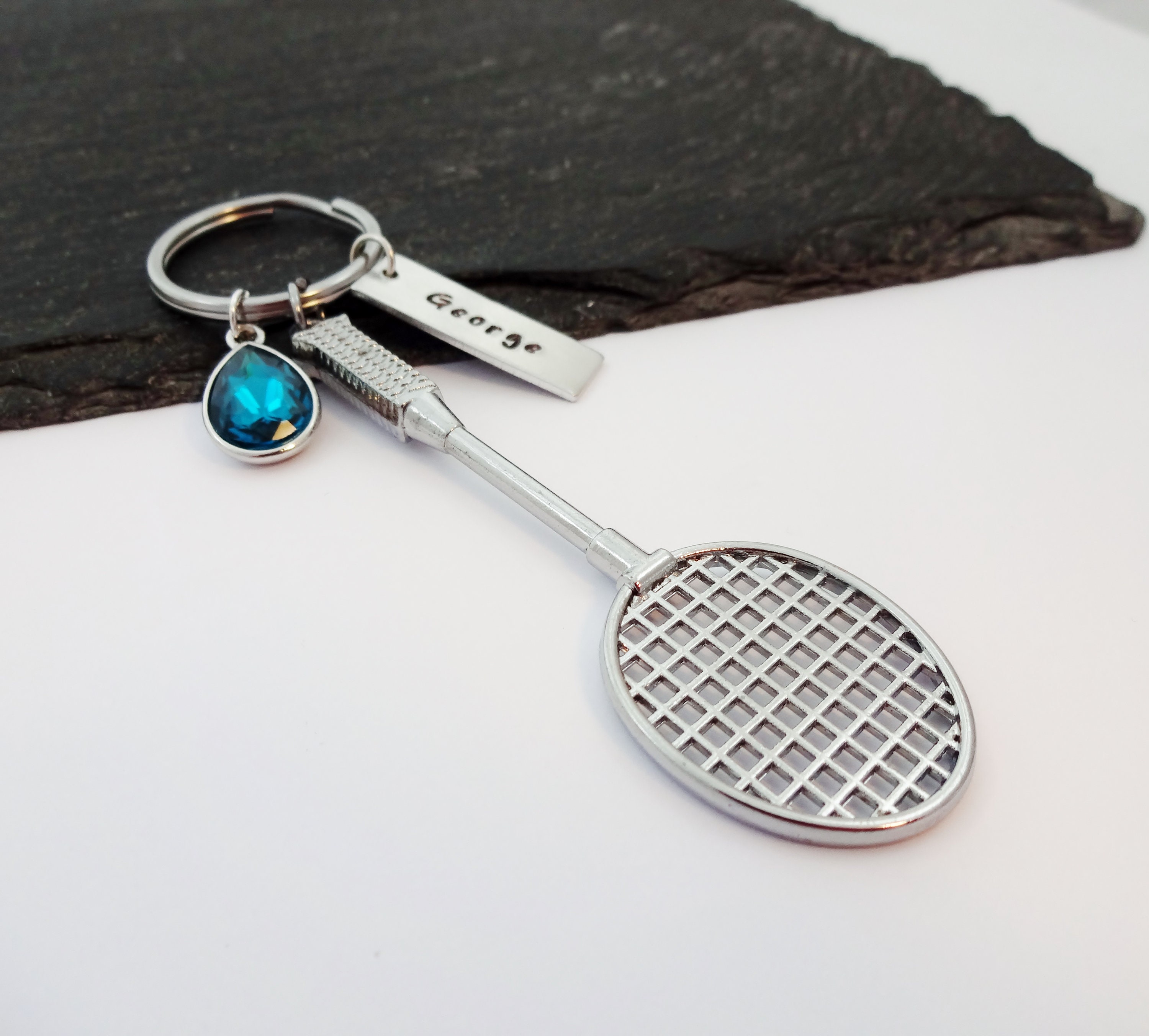 Badminton Keyring, Name Keyring, Badminton Gifts, Racket Sport ...