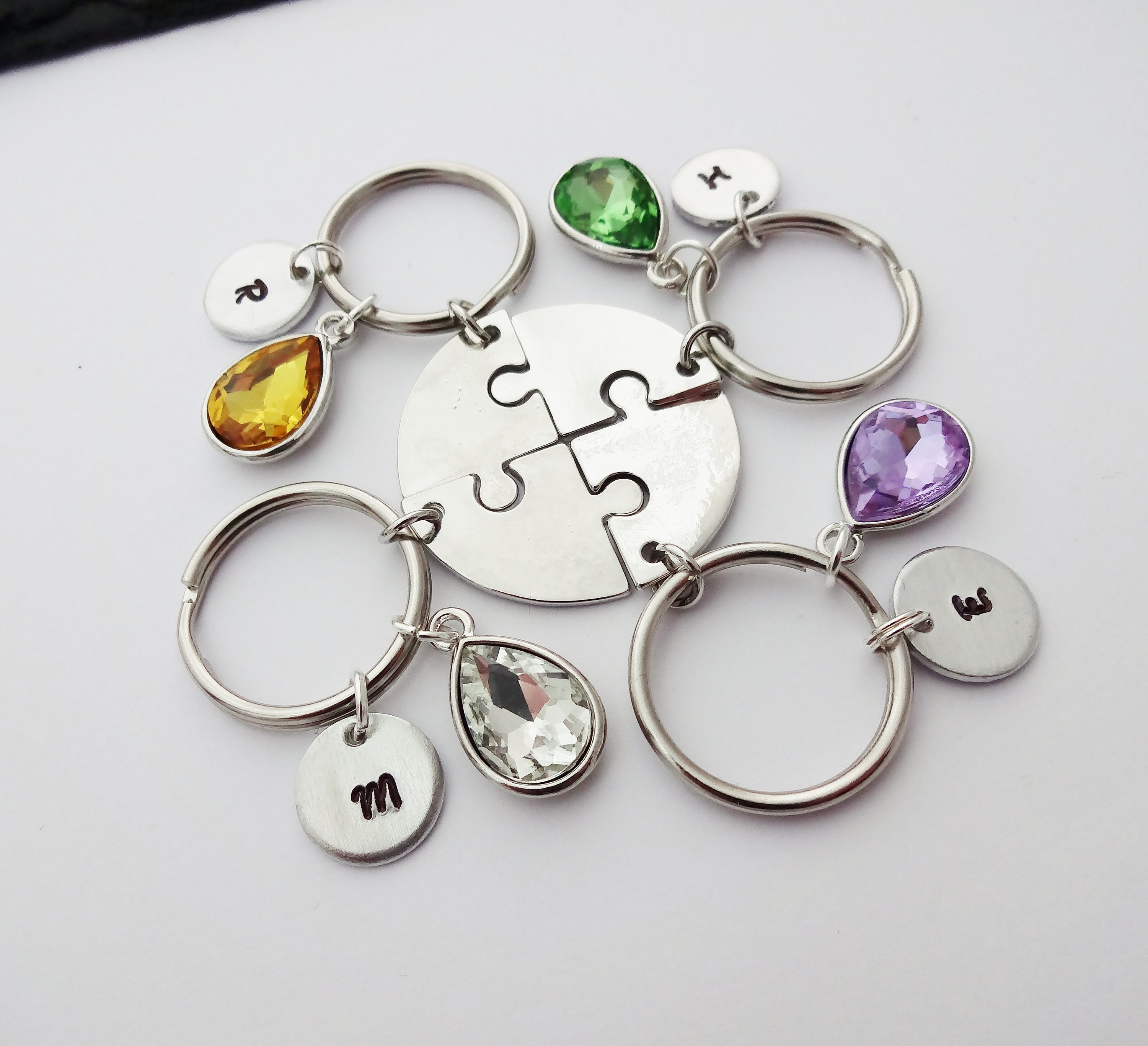 Set of 4 Keychains Puzzle Piece Keyring Friendship Gifts - Etsy UK