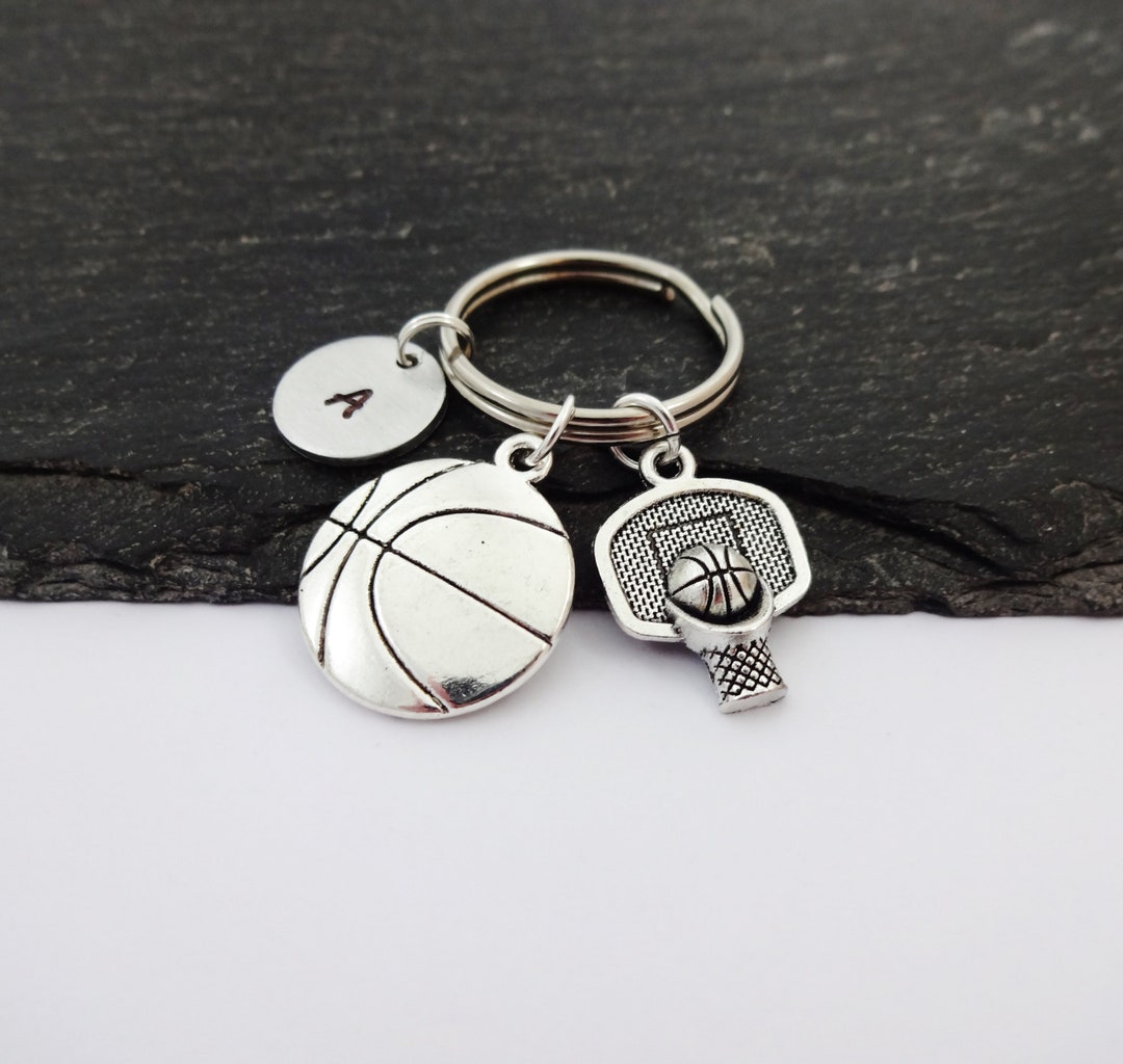 Initial Basketball Keyring, Sports Gift, Basketball Player Gifts ...