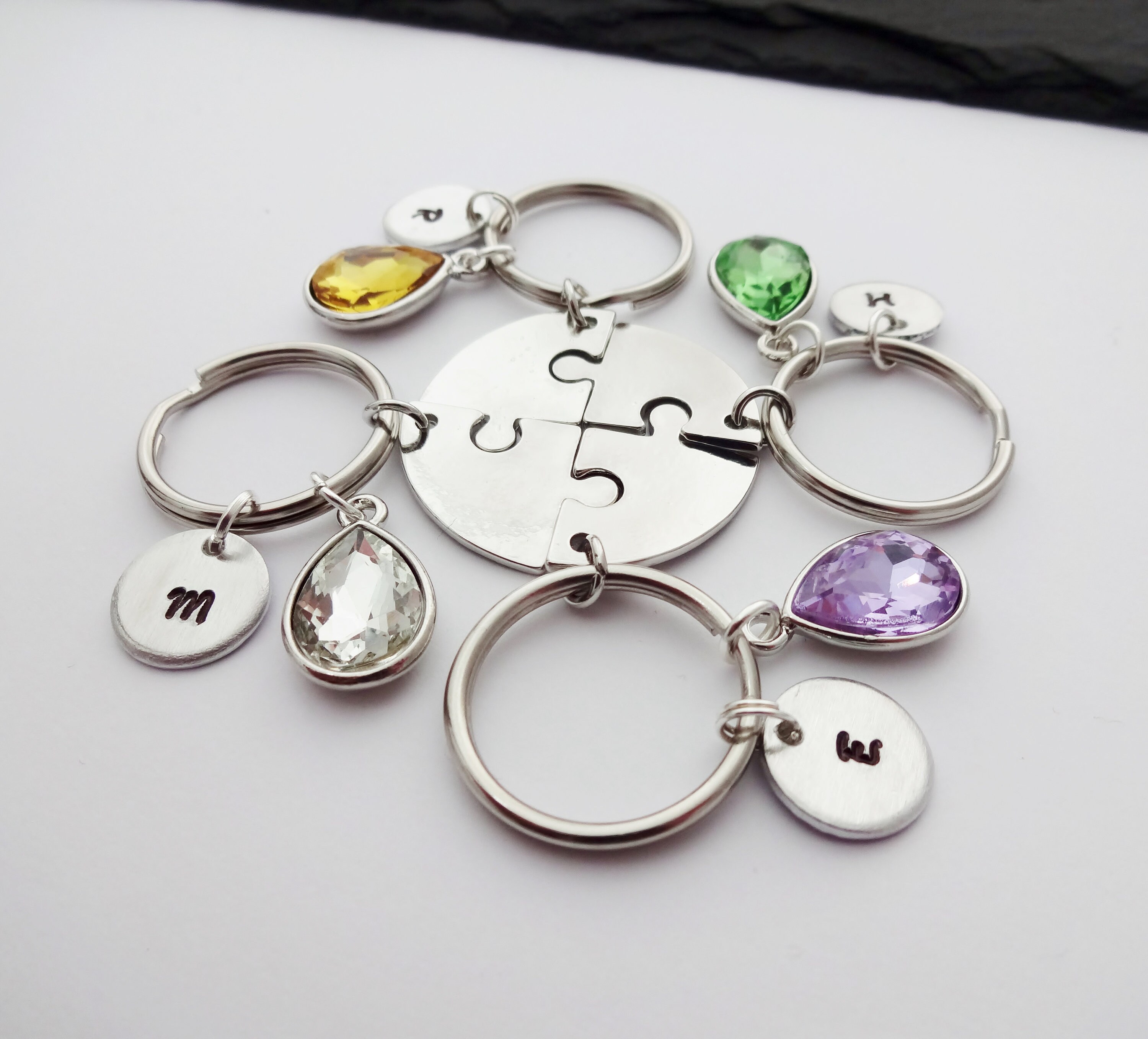 Set of 4 Keychains Puzzle Piece Keyring Friendship Gifts - Etsy UK