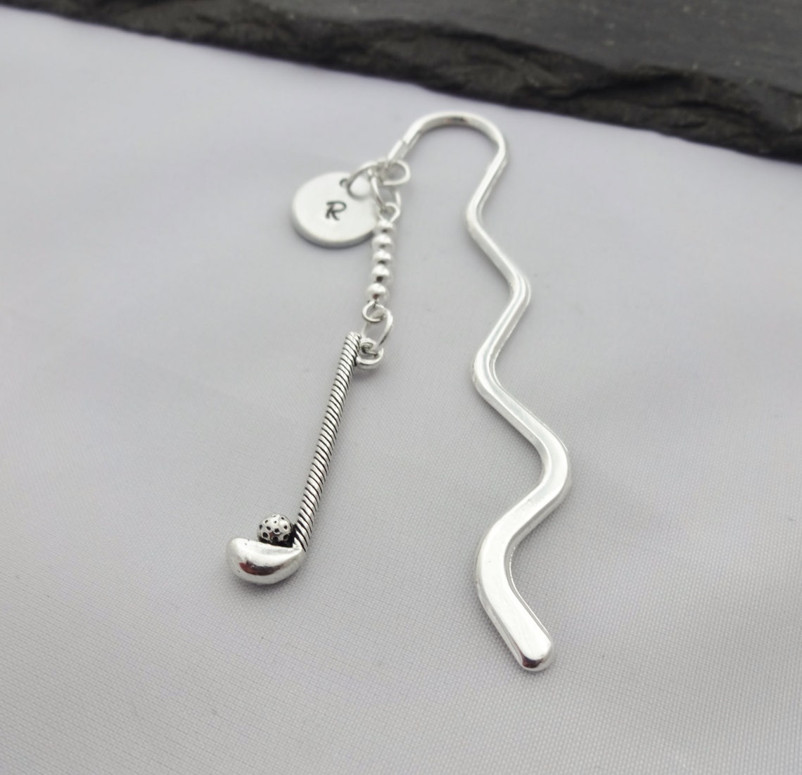 Golf Bookmark, Initial Bookmark, Golf Gift, Hand Stamped, Golf Gifts ...