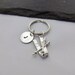Ski Keyring, Initial Skiing Keyring, Skiing Keyring, Hand Stamped ...
