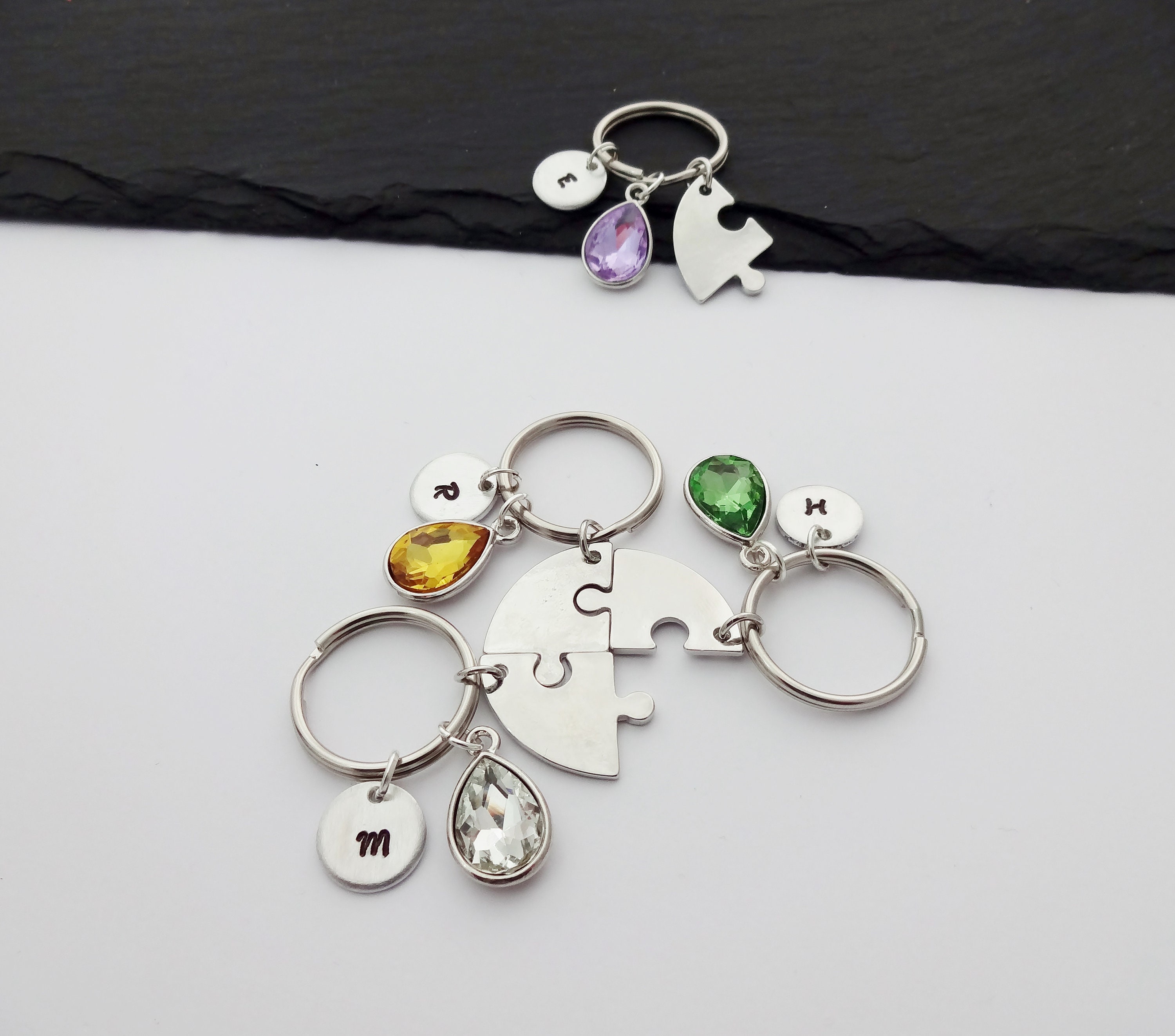 Set of 4 Keychains Puzzle Piece Keyring Friendship Gifts - Etsy UK