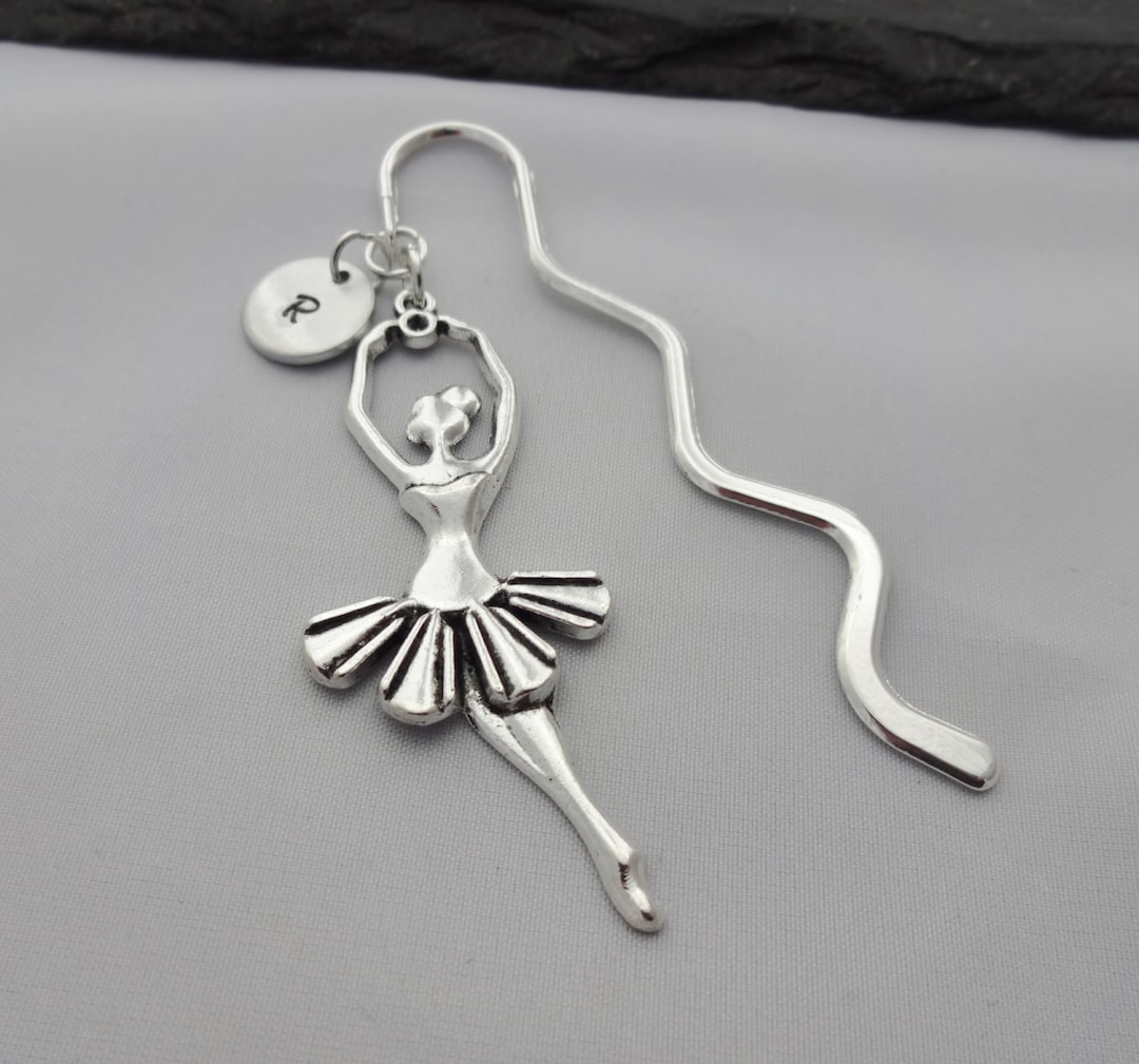Initial Ballet Bookmark, Ballet Bookmark, Ballerina Gift, Hand Stamped ...