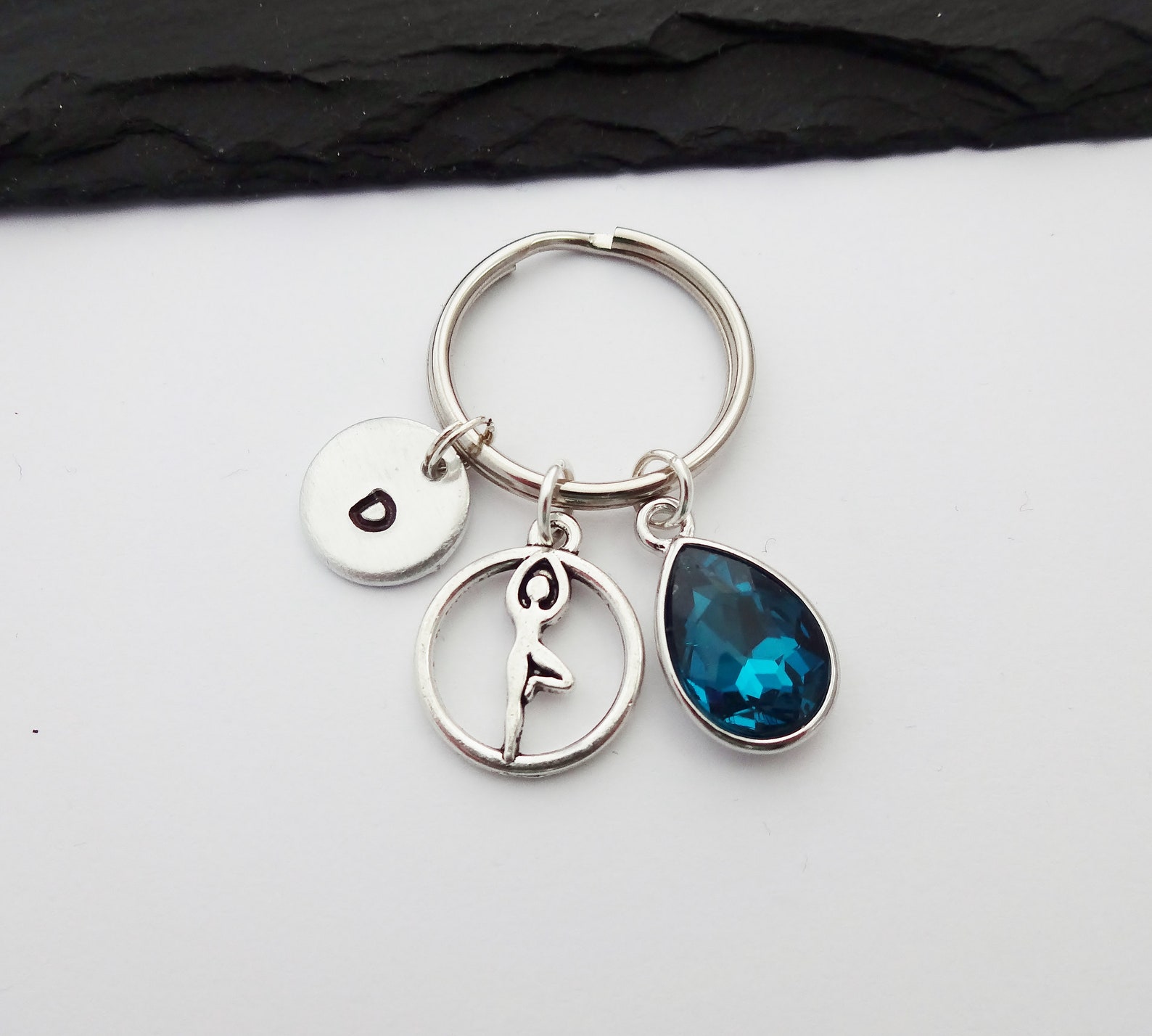 Yoga Keychain Initial Yoga Keyring Meditation Keyring Hand - Etsy UK