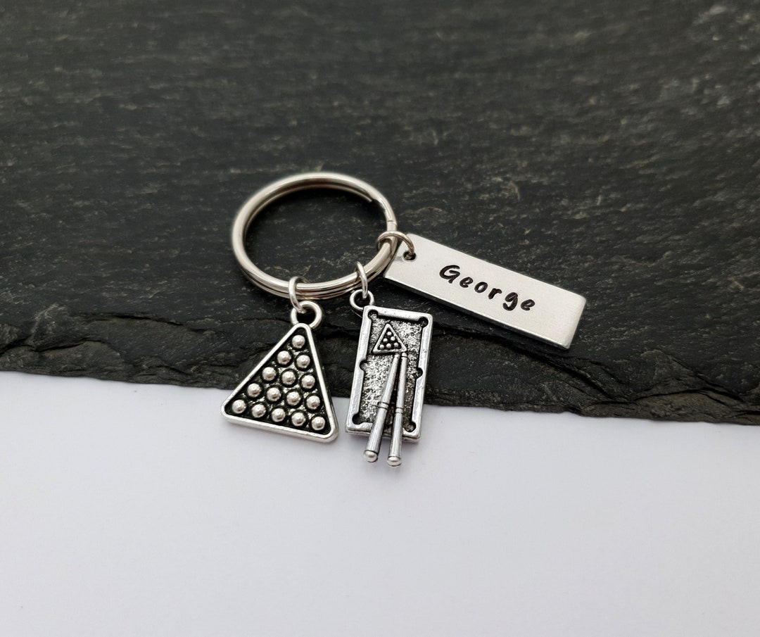 Personalised Pool Keyring, Snooker Player Gift, Snooker Keychain, Pool ...