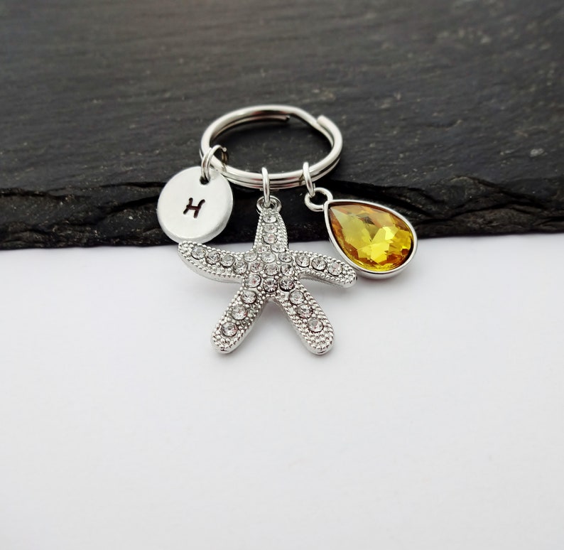 Initial Starfish Keyring, Starfish Gifts, Personalised Gifts, Star Fish ...